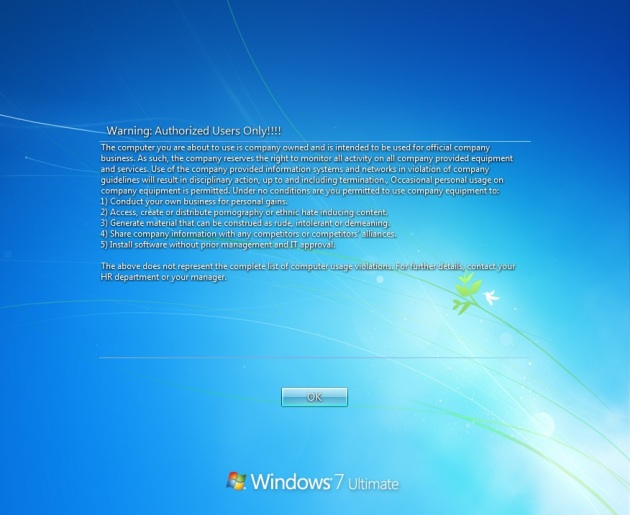 Legal Notice Login VSI